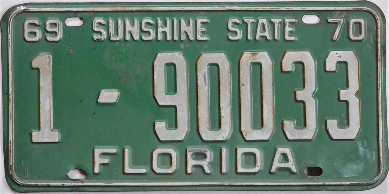 Florida License Plate 1969 - Classic License Plates