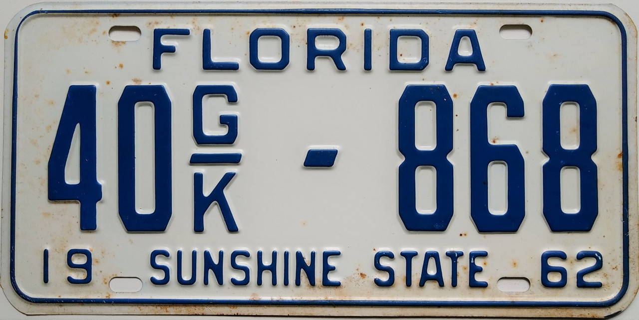 1962 Florida Commercial License Plate - Classic License Plates