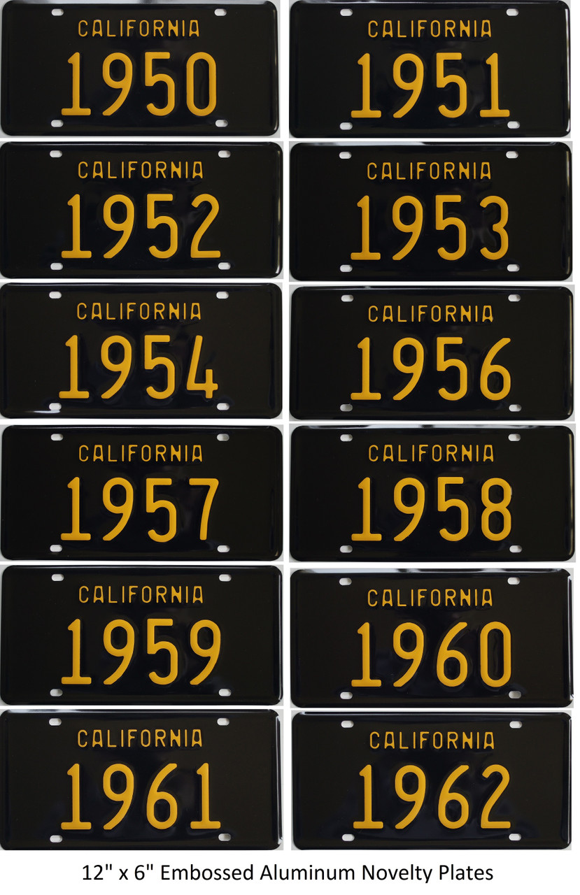 1950 - 1962 California Novelty License Plates
