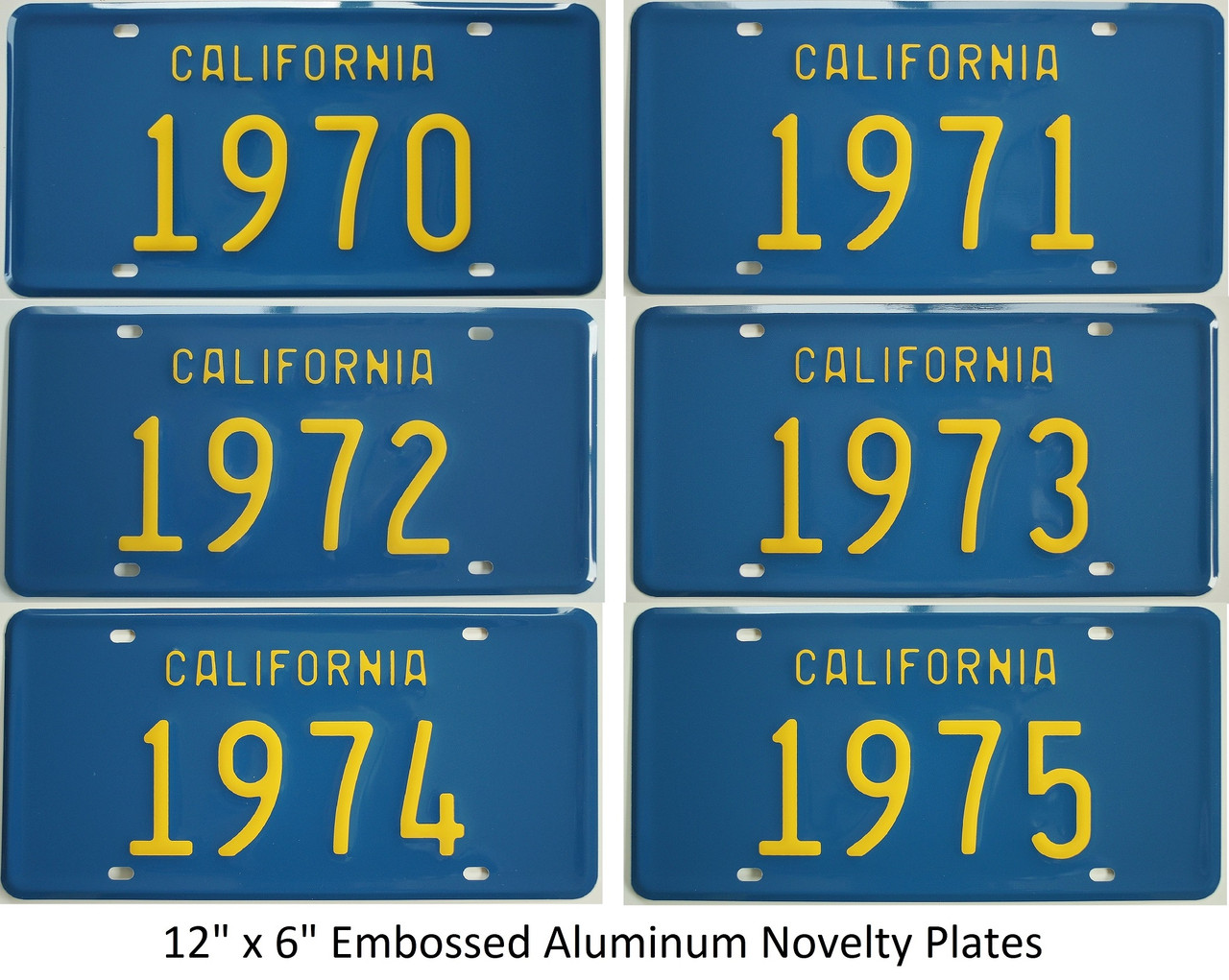 1970 - 1975 California Novelty License Plates