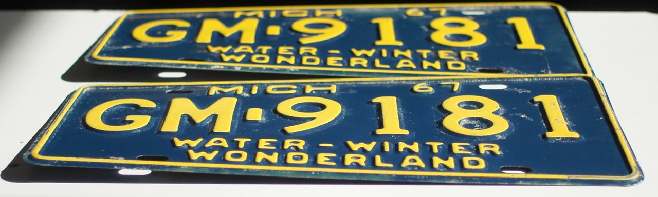 Old 1967 Michigan License Plates - Classic License Plates