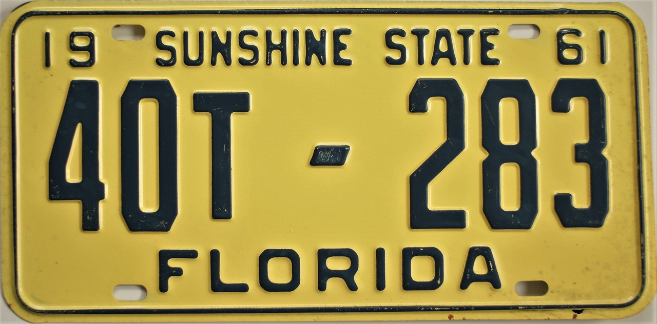 1961 Florida License Plate - Classic License Plates