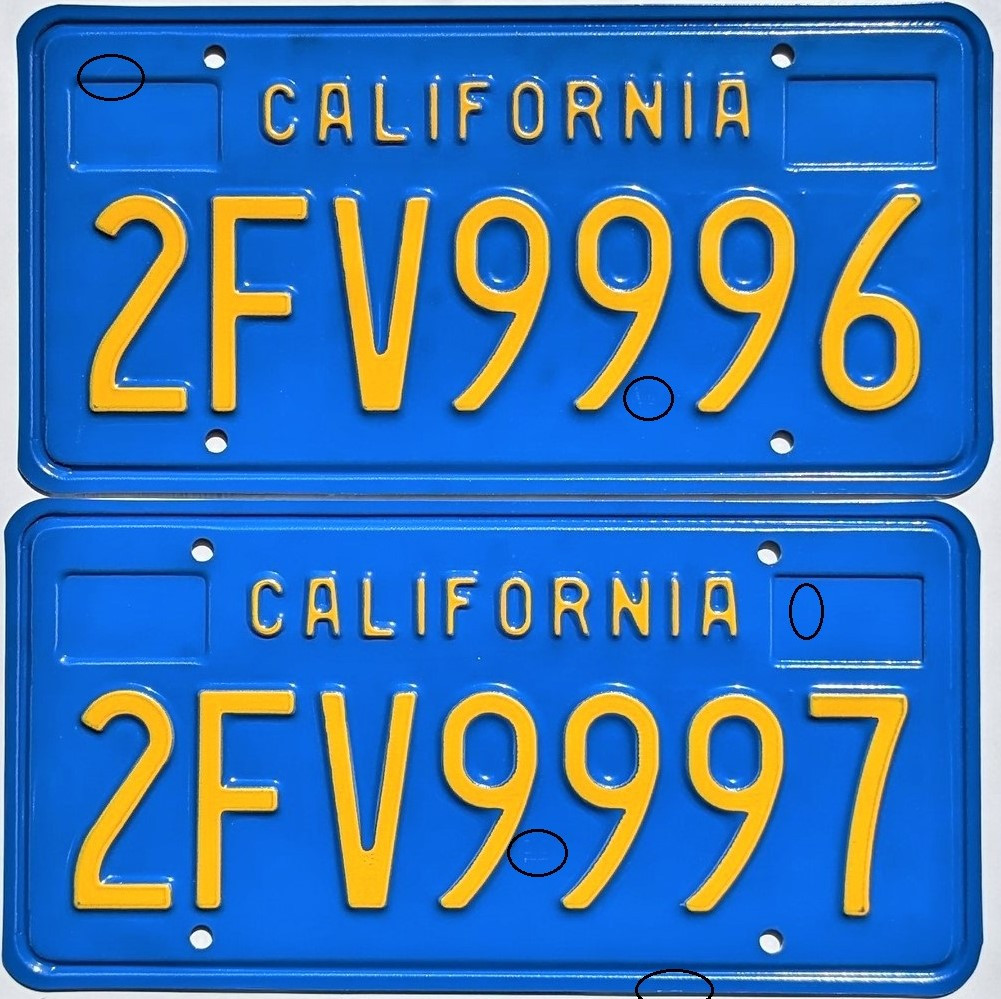 Blue California License Plates, SEQUENTIAL - Classic License Plates