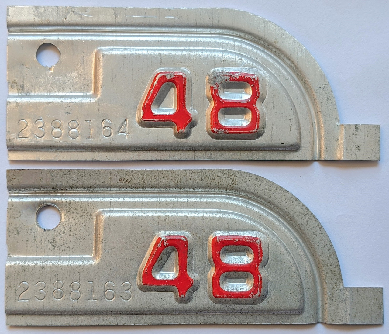 1948 California Tabs - CONSECUTIVE NUMBERS - Classic License Plates