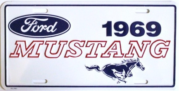 1969 Ford Mustang License Plate - Classic License Plates