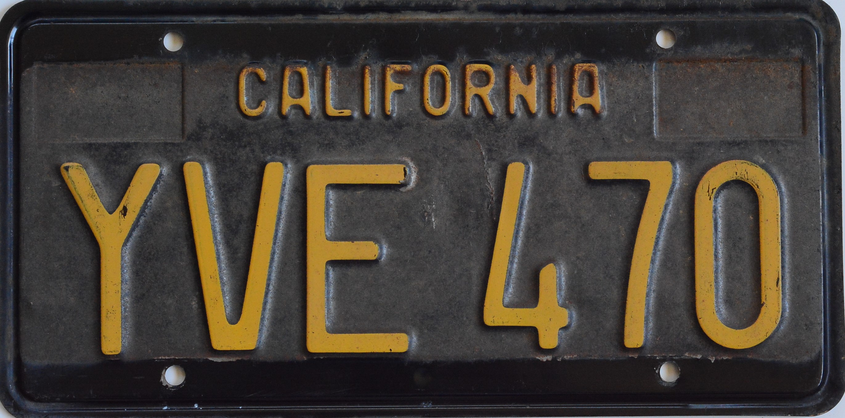 Old Black California License Plate