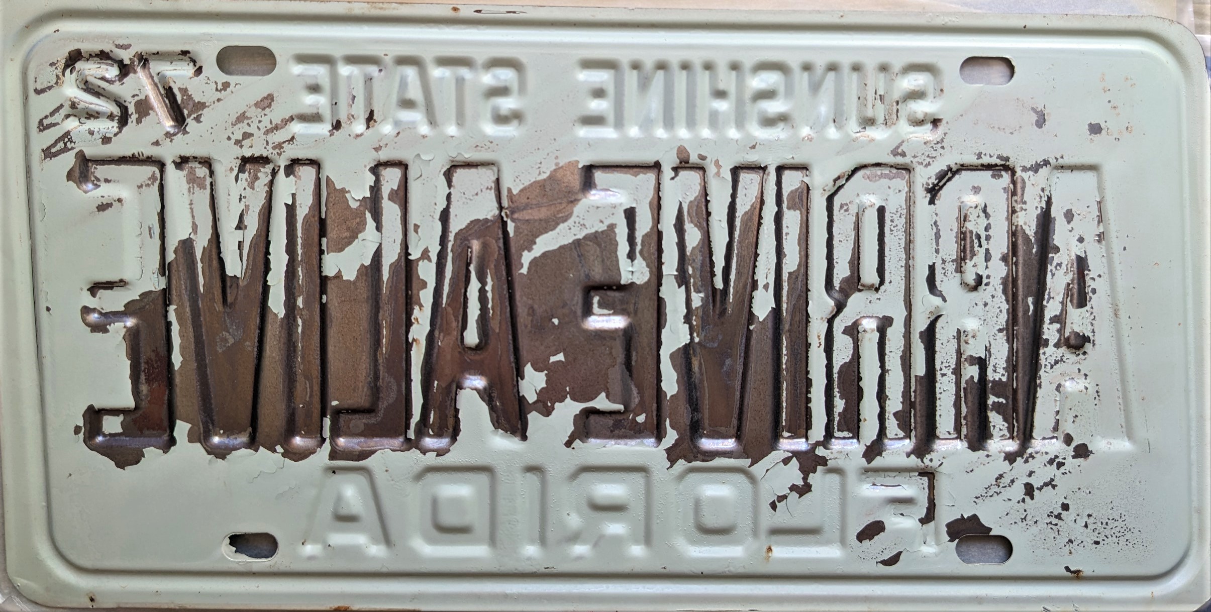 1972 Arrive Alive Florida Tag - Classic License Plates