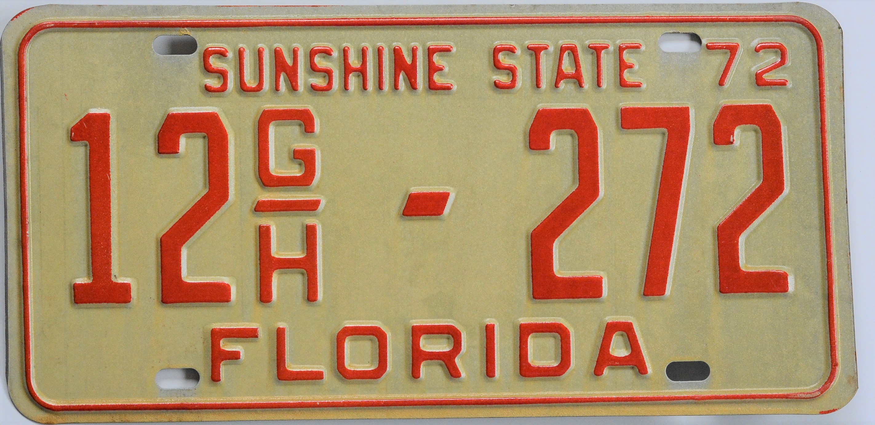 Old 1972 Florida License Plate - Classic License Plates