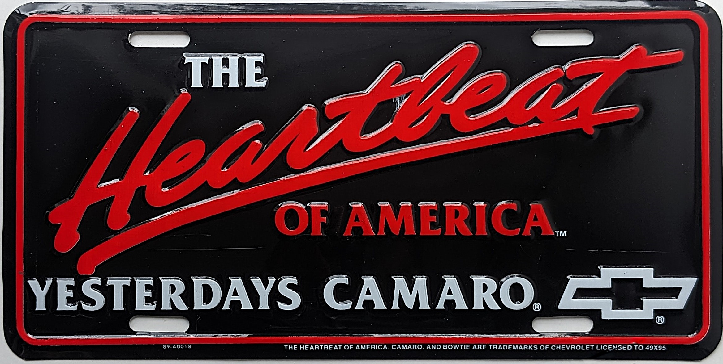 Heartbeat of America Yesterday's Camaro - SOLD - Classic License Plates