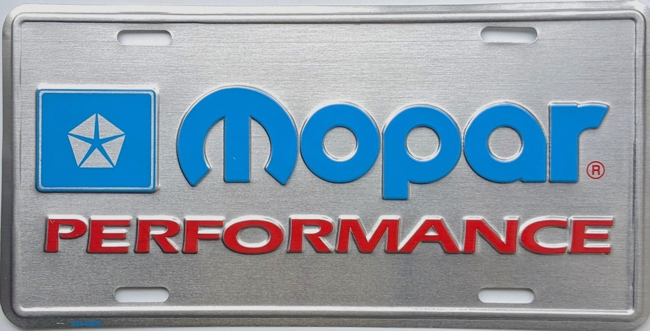 Mopar Performance License Plate, Blue - Classic License Plates