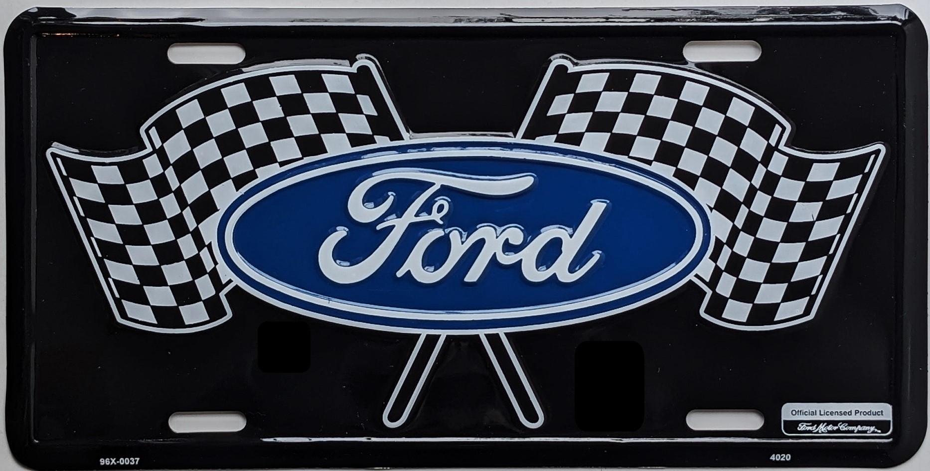 Ford Checkerboard Flag Novelty Plate - Classic License Plates