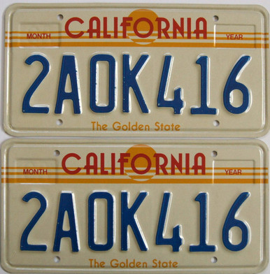 California License Plates, golden state sun
