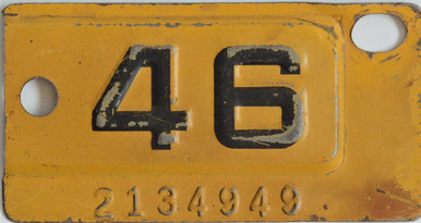 Old 1946 California License Plate Tab - Classic License Plates