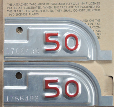 1950 California License Plate Tabs - SOLD - Classic License Plates