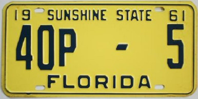 Vintage Florida Tag FOR COLLECTING ONLY - Classic License Plates