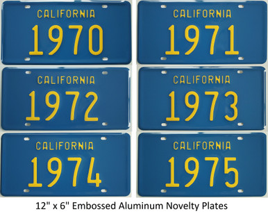 1970 - 1975 California Novelty License Plates