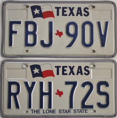 1990's Texas License Plates - Classic License Plates