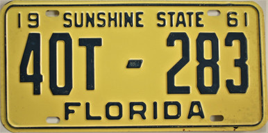 1961 Florida License Plate - Classic License Plates