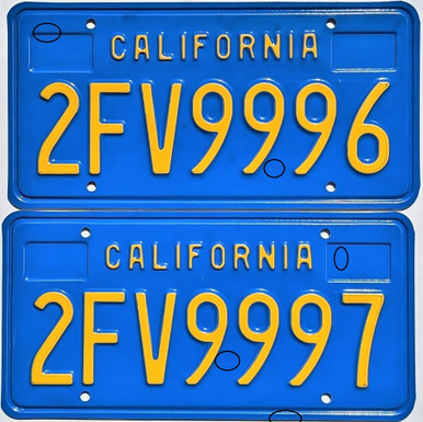 Blue California License Plates, SEQUENTIAL - Classic License Plates