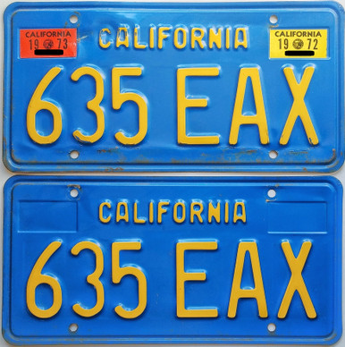 Old California License Plates Blue - Classic License Plates