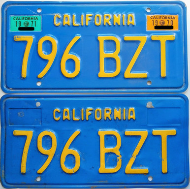 Vintage California License Plates Blue - Classic License Plates