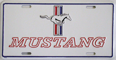 Mustang License Plate White - Classic License Plates