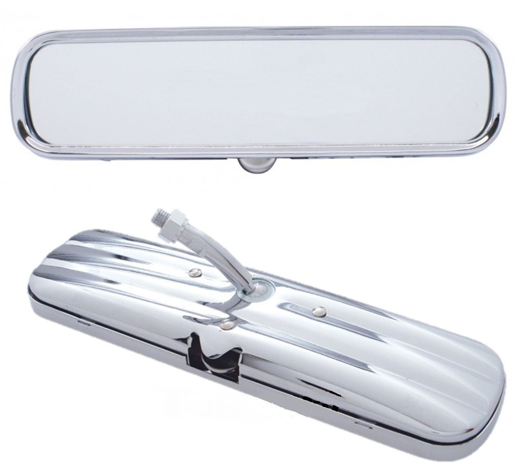 55 56 57 Chevy Custom Interior Chrome Inside Rear View Day/Night Ribbed ...