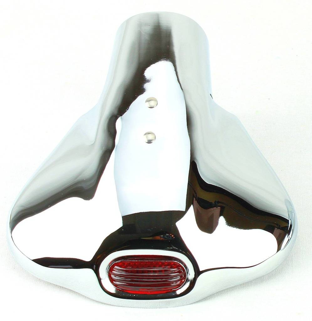 Vintage Red Jewel Chrome Steel Exhaust Tail Pipe Deflector Tip Cover ...
