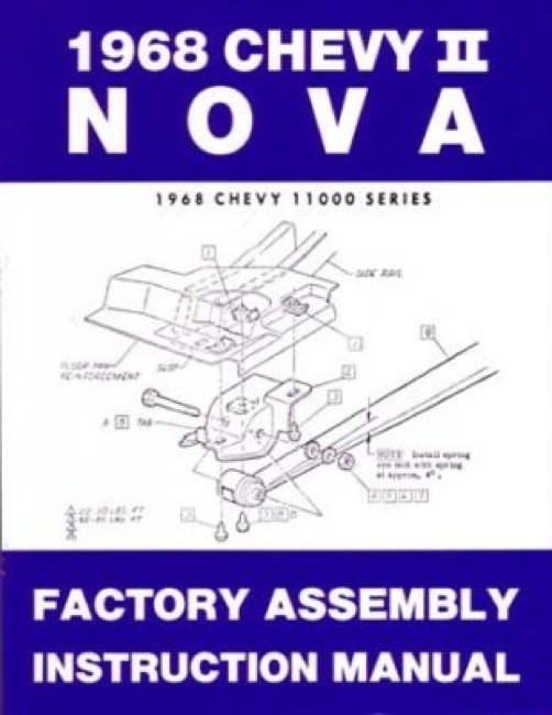 68 1968 Chevy Nova Factory Assembly Instruction Manual - I-5 Classic Chevy