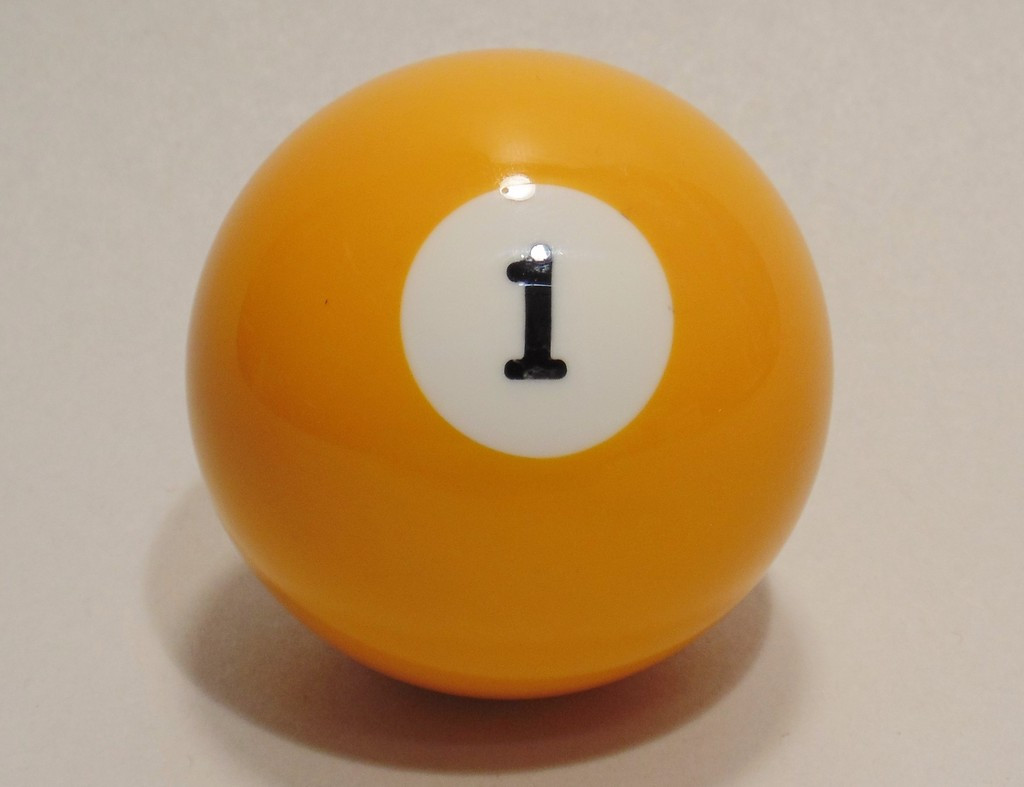 Yellow 1 Pool Ball Gear Shifter Handle Shift Knob Column Floor Hot Rat ...
