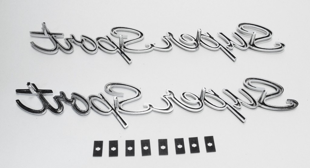 65 66 Chevy Impala SS Super Sport Front Fender Emblems Script Pair - I ...