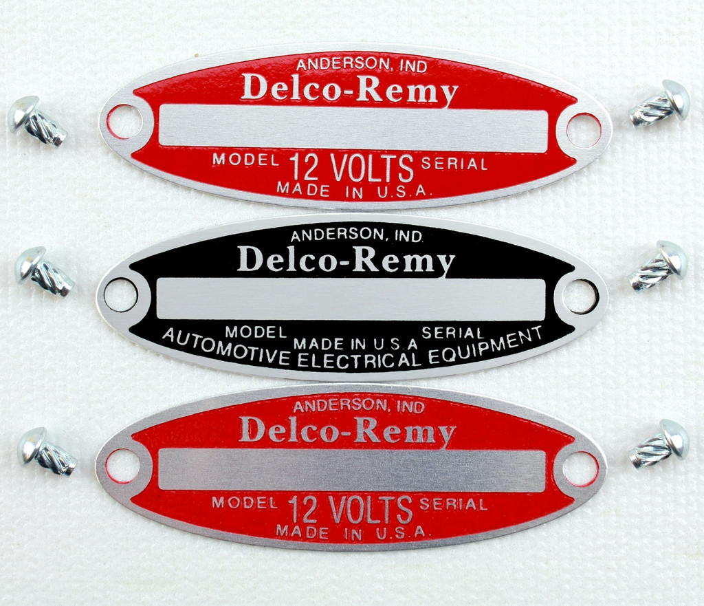 55 56 57 Chevy Delco Remy Engine Detailing Tags & Rivets Set - I-5 ...