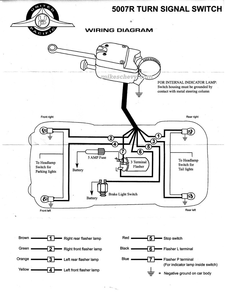 Heavy Duty Chrome Steering Column Mounted Turn Signal Switch 4-Way ...
