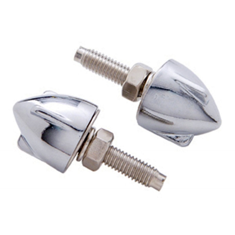 Chrome Bullet Winged Rocket License Plate Frame Fasteners Screws PAIR ...