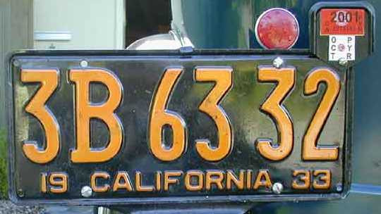 California Vintage Classic License Plate Registration Tag Tab Sticker ...