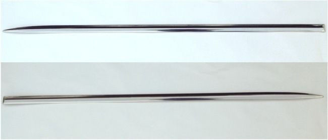57 1957 Chevy Front Fender Trim Stainless Moldings Pair - I-5 Classic Chevy