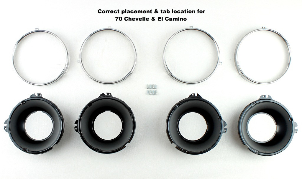 64 65 66 & 70 Chevelle & El Camino Head Lamp Headlight Bucket ...