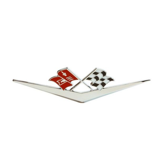 59 1959 Chevy Impala Bel Air Biscayne Chrome 348 Front Hood Vee Emblem ...