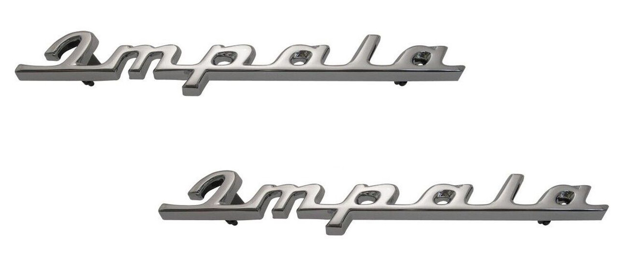 60 Chevy Impala Rear Quarter Panel Chrome Script Emblems 1960 Chevrolet ...