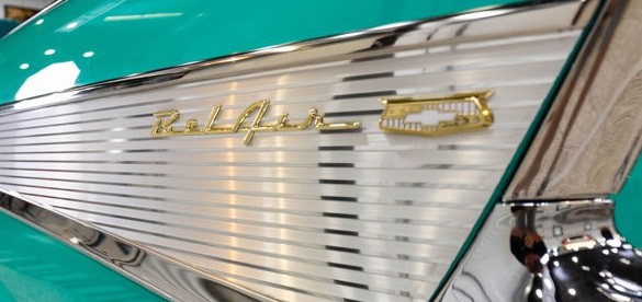 57 1957 Chevy Bel Air 2-Door Quarter Side Panel Aluminum Inserts with ...