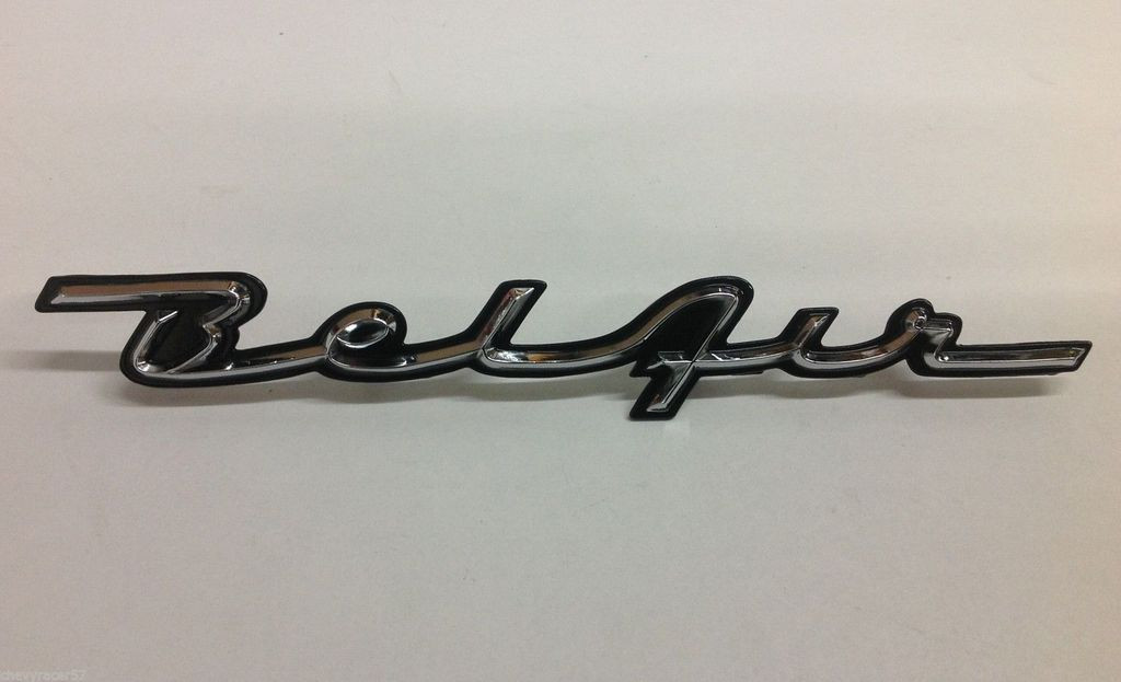 57 Chevy CHROME Bel Air Dash Script Trim Emblem 1957 Chevrolet New - I ...