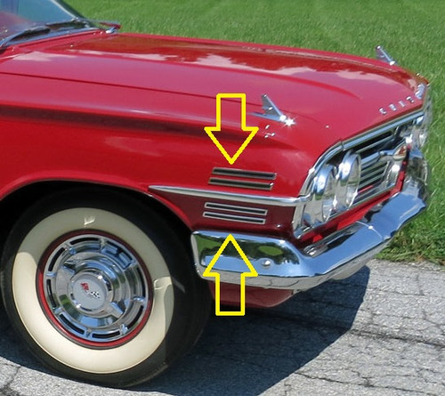 60 1960 Chevy Impala Front Fender 8pc Chrome Molding Trim Louver Set ...