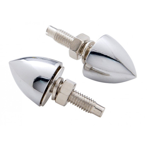Chrome Bullet Smooth License Plate Frame Fasteners Pair Screws PAIR - I ...