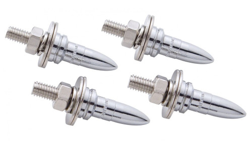 Chrome Bullet Spike Missle License Plate Frame Fastener Screws Set of 4 ...