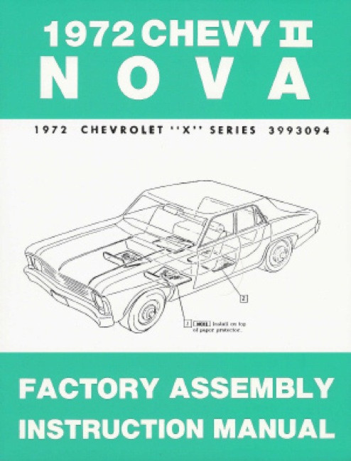72 1972 Chevy Nova Factory Assembly Instruction Manual Guide Book - I-5 ...
