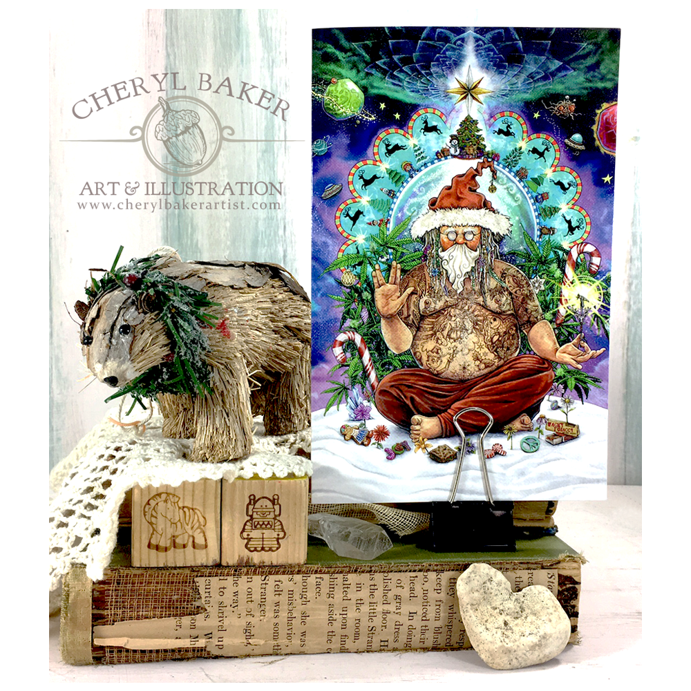 Bohemian Santa Greeting Card