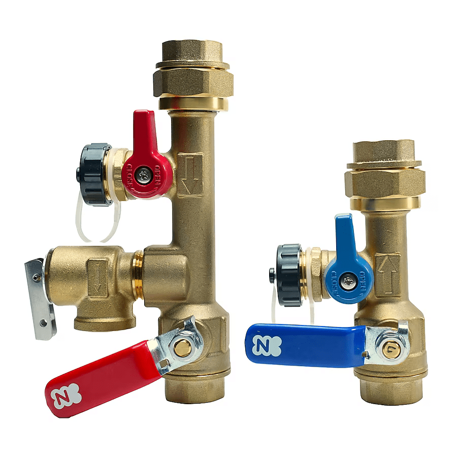 Noritz 3/4" Isolation Valve Kit (Long) w MIP 500K BTU Pressure Relief ...