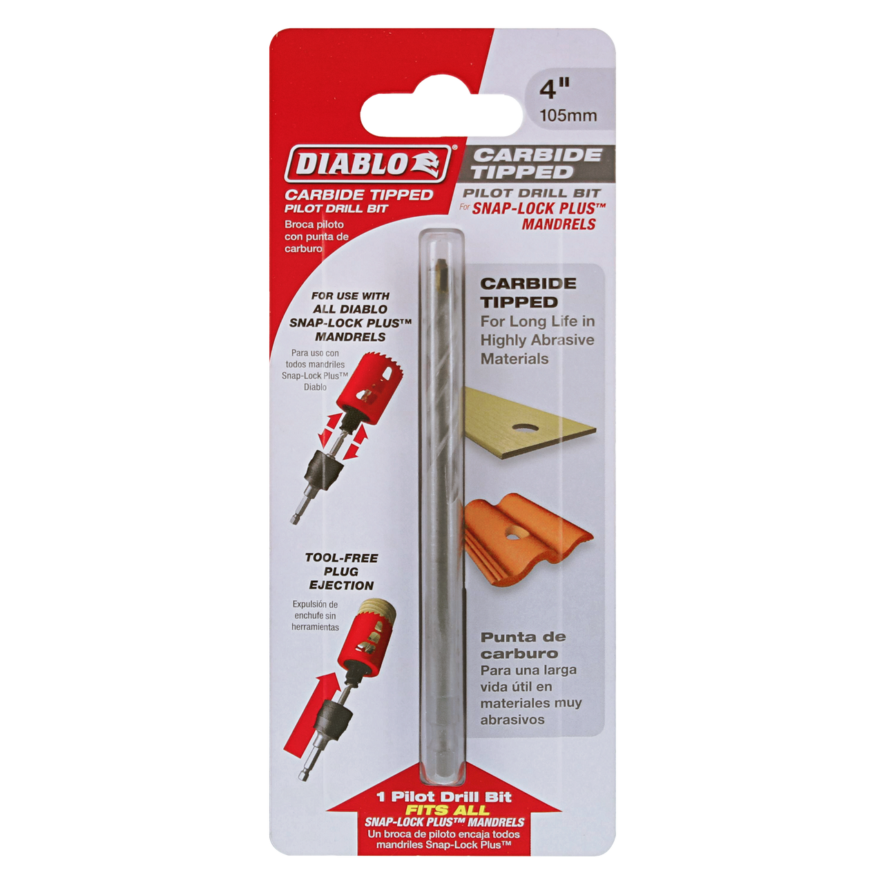 Diablo DHS4BITCT 4 in. Carbide Tipped Pilot Drill Bit
