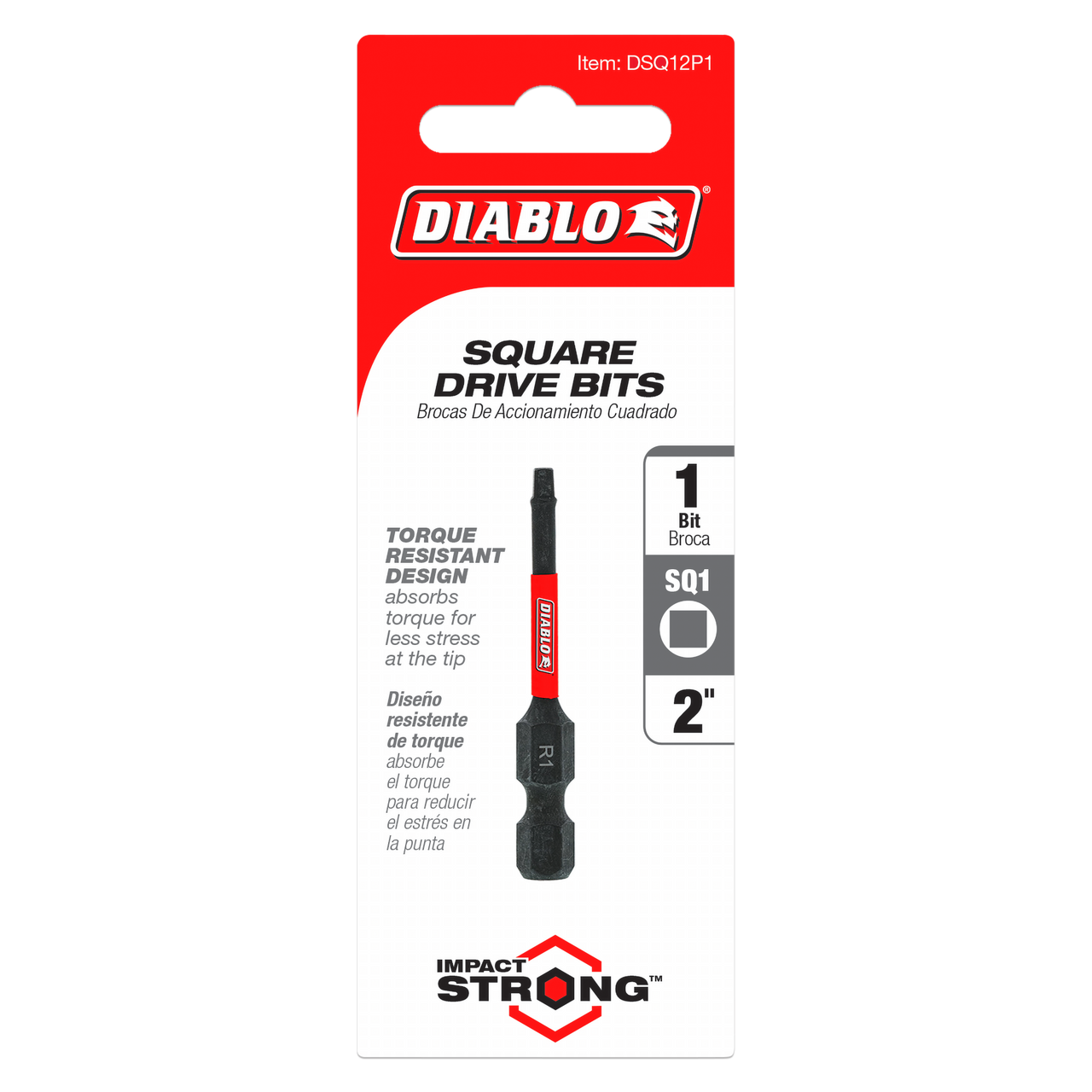 Diablo DSQ12P1 2 in. #1 Square Drive Bit
