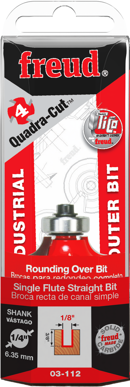 Freud 34-110 1/4" Radius Rounding Over Bit (Quadra-Cut)